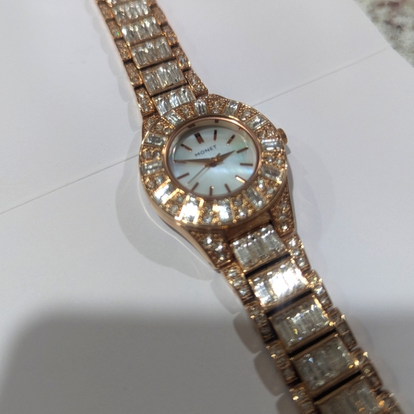 Monet | Jewelry | Monet Rose Gold Watch Bling | Poshmark